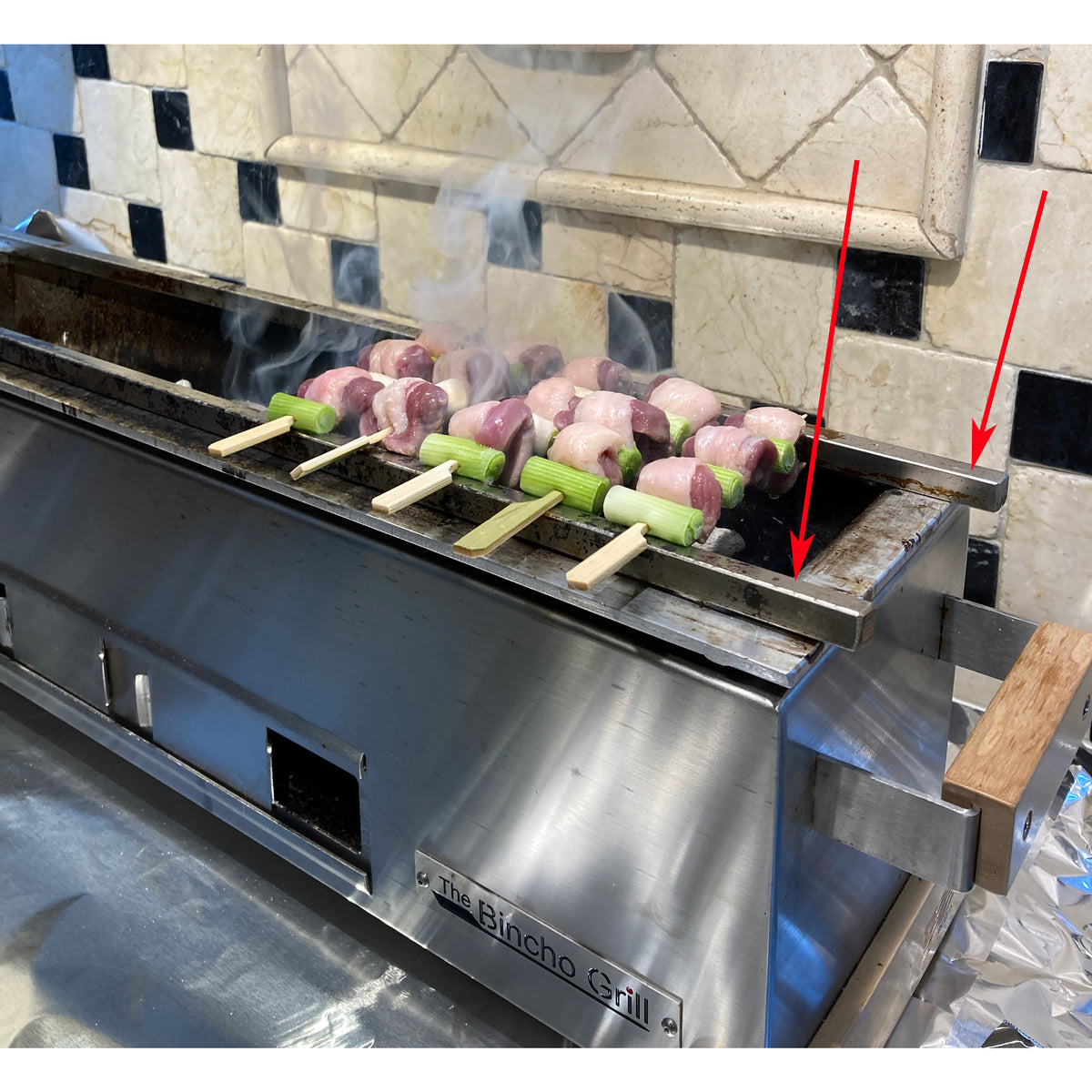 24" Stainless-Steel Skewer Rods/Bars for use with 24 inch grill (Pair ...